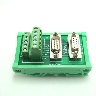 DB9 D Sub 9 pin DIN Rail Terminal Block Breakout Board Male Female Dual ...