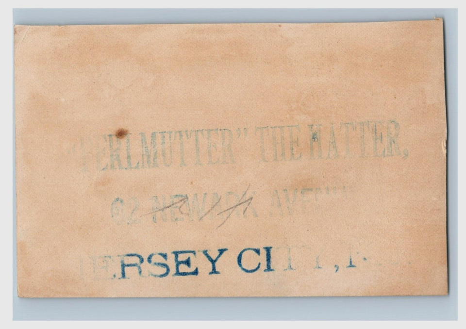1880s Perlmutter The Hatter Victorian Trade Card Colonial Men Big Ring ...