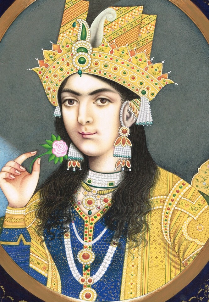 Miniatura Ritratto Di Mughal Empress Nur-Jahan Pittura Dorato Art Su ...