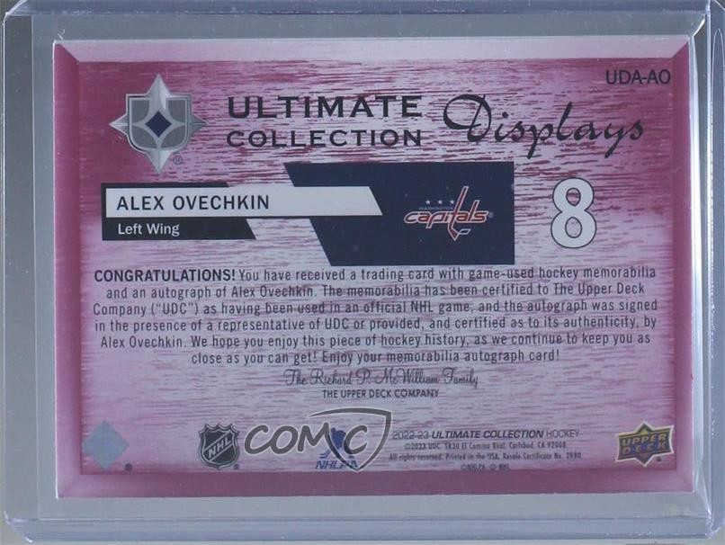 2022 Ultimate Collection Display Jersey Tag 2/3 Alex Ovechkin #UDA-AO ...
