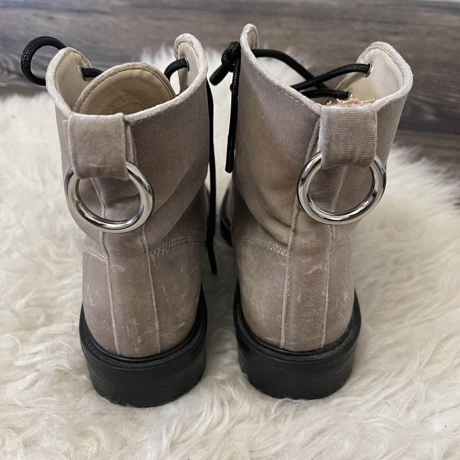 Dolce Vita Bardot Velvet Combat Boot Women Sz 7.5 EUC - Gem