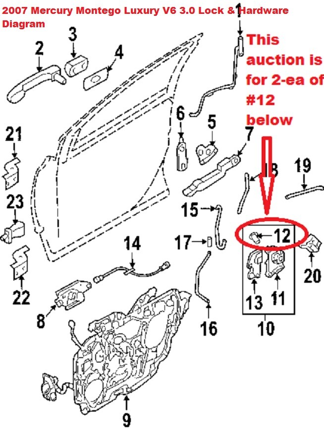 Ford F150 F250 MAZDA B-series Tailgate Latch rod clips 95 UP 1 Pair ...