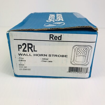 System Sensor P2RL 2 Wire Horn Strobe Sensor Red Wall Mount Fire Alarm ...