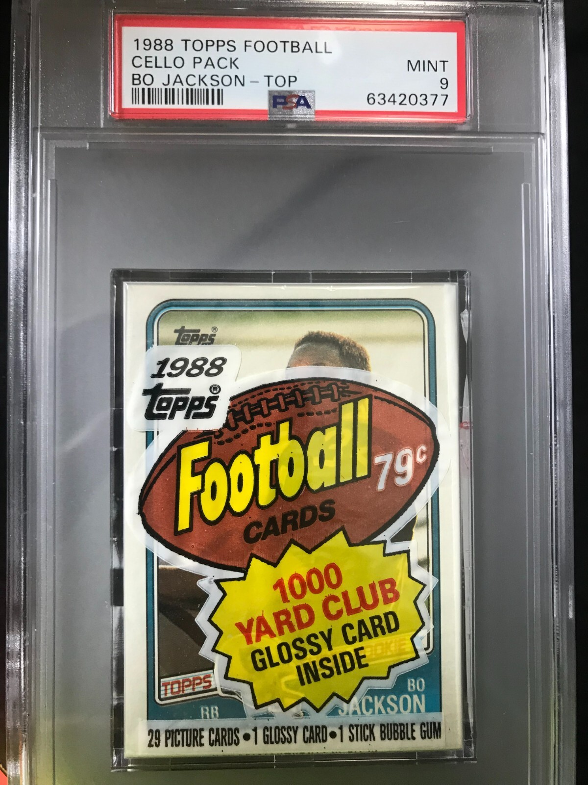 1988 Topps Football PSA 9 Unopened Graded Cello Pack Bo Jackson Rookie ...