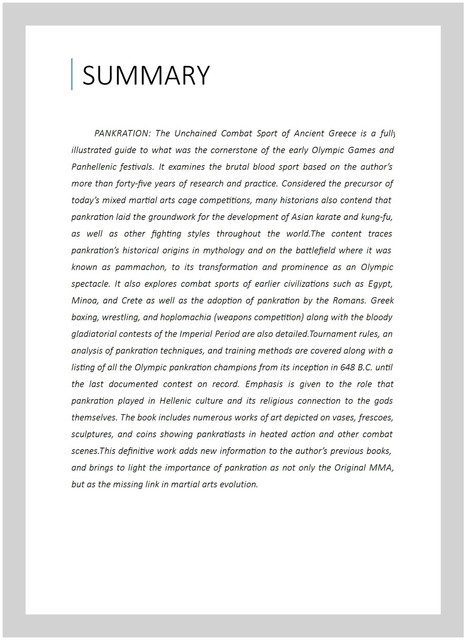 Pankration : The Unchained Combat Sport of Ancient Greece by Jim ...