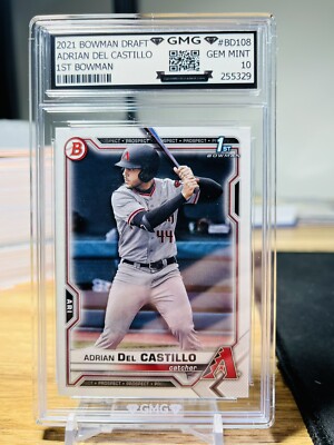 2021 Bowman Draft Adrian Del Castillo 1st Bowman GMG Graded 10 Gem Mint ...