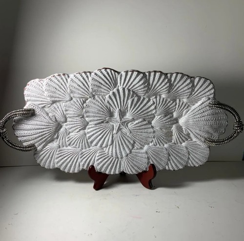 Mud Pie Gifts Embossed Shell Rectangle Ceramic Platter 20 in. Gorgeous ...