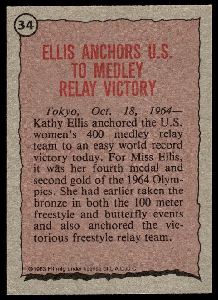 1983 Greatest Olympians Kathy Ellis #34 | eBay