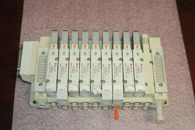 SMC SS5V2-10FD1-10B, Pneumatic Valve Bank, 10 Space, w/ 9 Valves | eBay