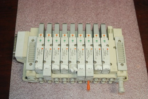 SMC SS5V2-10FD1-10B, Pneumatic Valve Bank, 10 Space, w/ 9 Valves | eBay