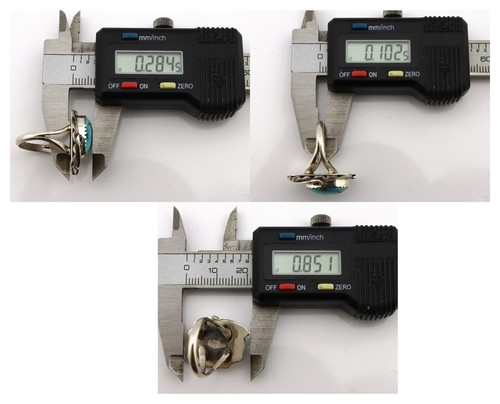 Navajo Ring 925 Silver Sleeping Beauty Turquoise Signed Justin Morris C ...