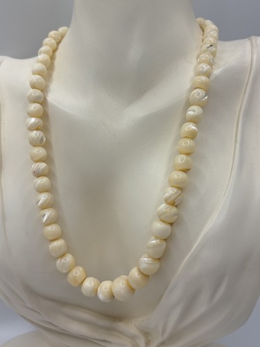 Mother Of Pearl Shell Necklace, Vintage Polished Gradulated Beads, 42cm ...