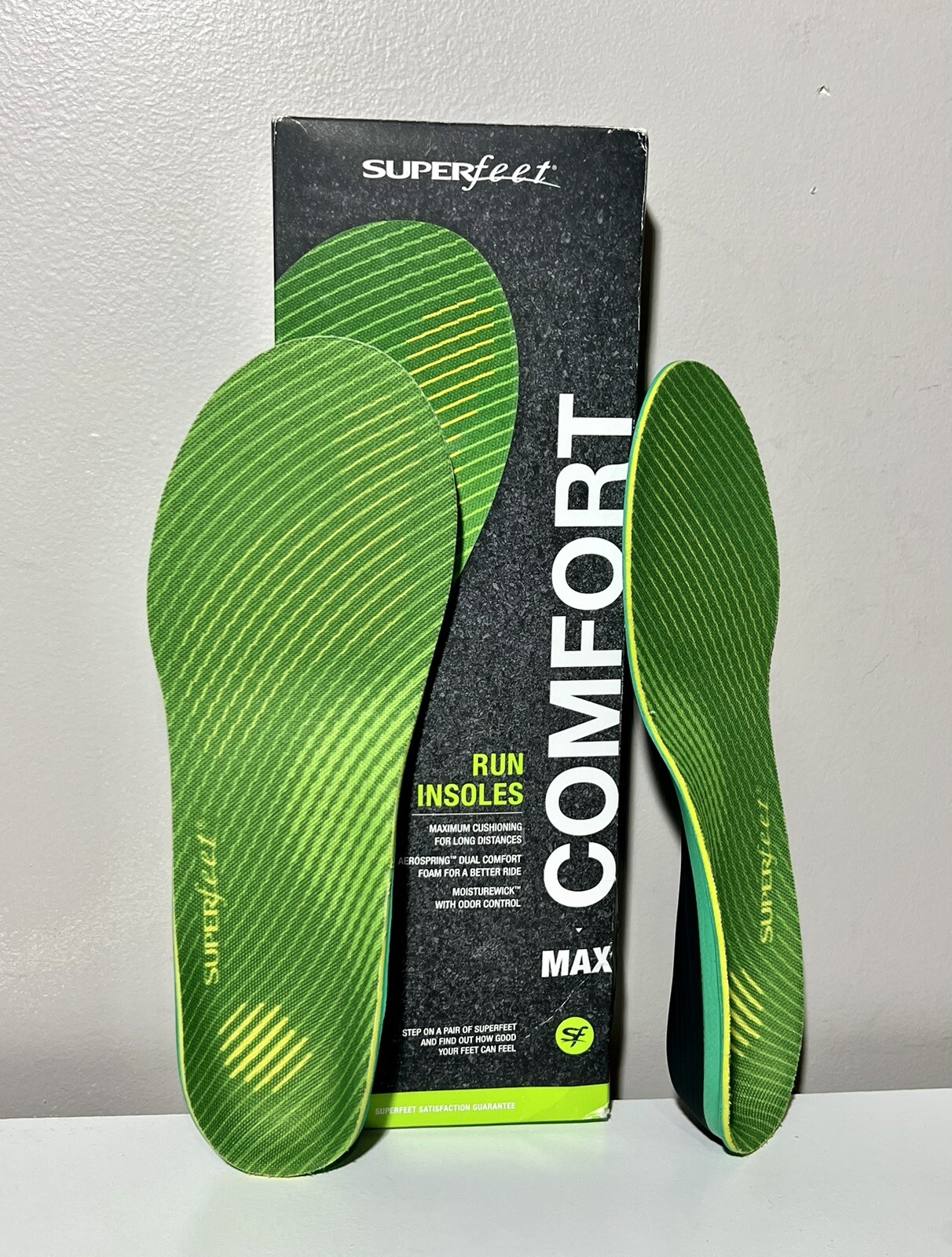 NEW SUPERFEET Run Comfort MAX Insoles Size B Men's 2.5 - 4 Women's 4.5 ...