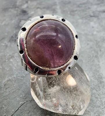 Sterling Silver 925 Alex & Ani Amethyst Cabochon Signet Sz 5.5 Ring Ag ...