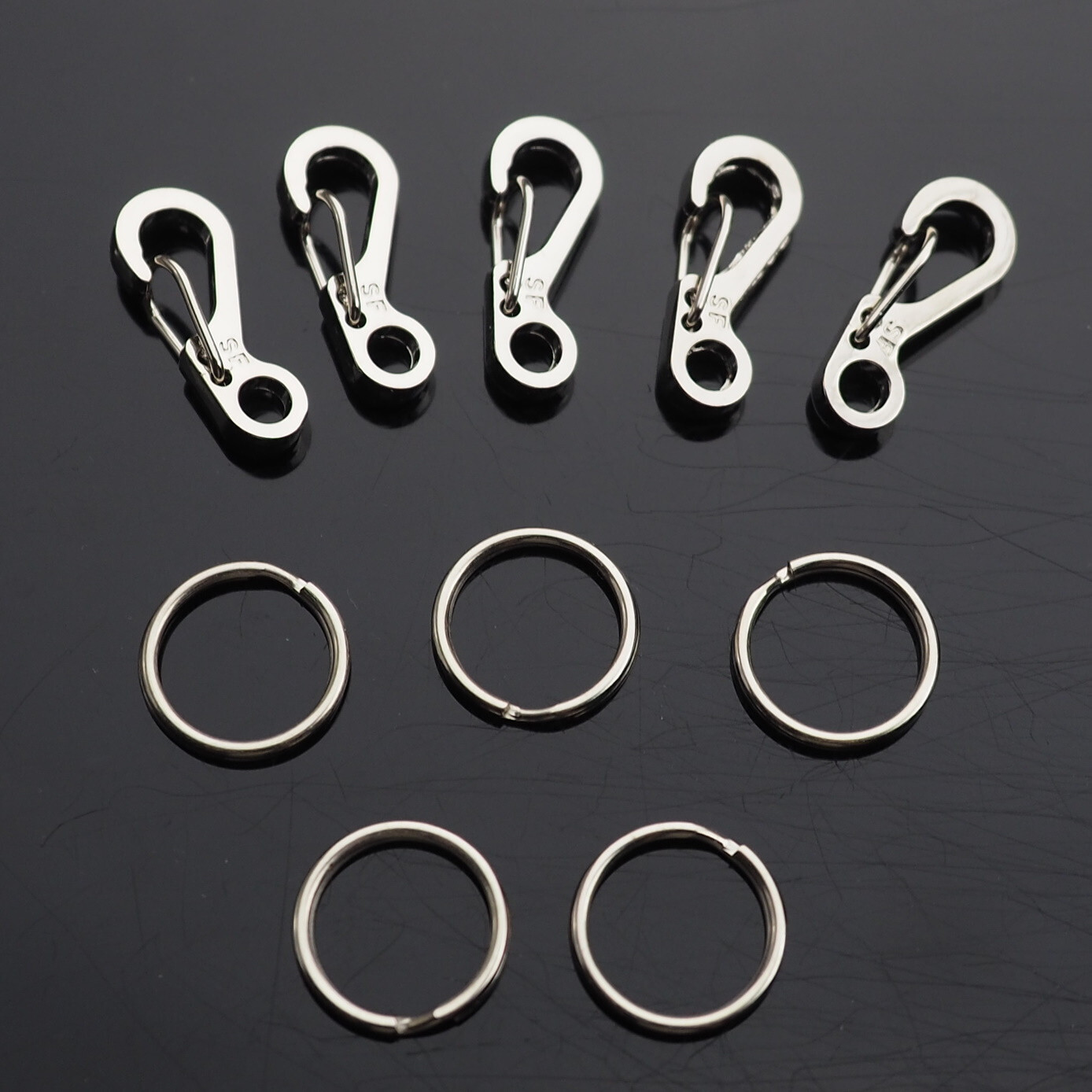 10x PCS Keyring Keys Organizer EDC - 5 Small Split Key Rings & 5 SF ...