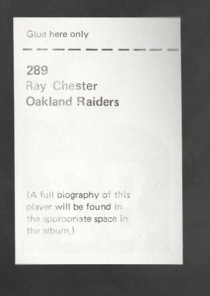 1972 NFLPA Wonderful World Stamps Raymond Chester Oakland Raiders #289 ...