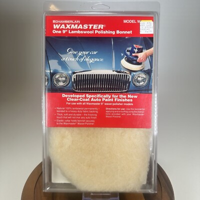 New NOS Chamberlain Waxmaster One 9” Lambswool Polishing Bonnet Model ...