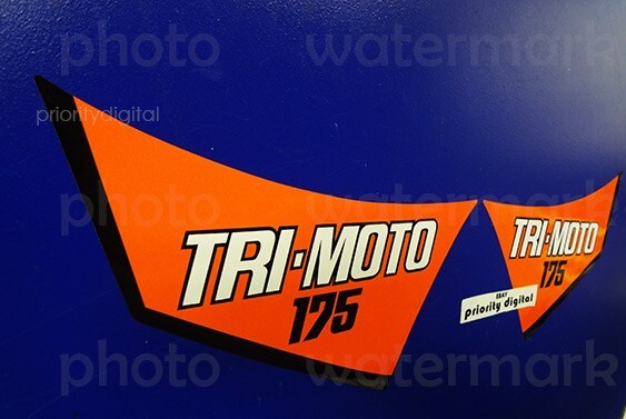 1983 83' yamaha YT 175 Tri-Moto 2pc decals Orange side fender Stickers ...