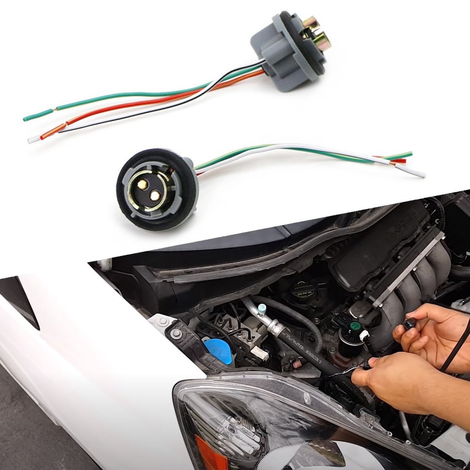 2pcs 1157 2357 LED Brake Stop Turn Light Bulb Socket Harness Wire Pig ...