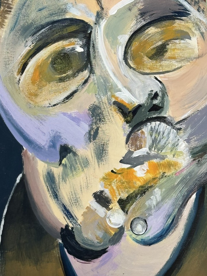 Francis Bacon (Handmade) Drawing On old Paper Signed & Stamped Mixed ...