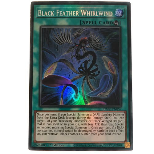 Black Feather Whirlwind - DABL-EN052 - Super Rare - 1st Edition ...