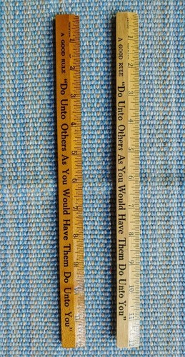2 Coca-Cola Vtg Advertising 12” Wooden Rulers A GOOD RULE Do Unto ...