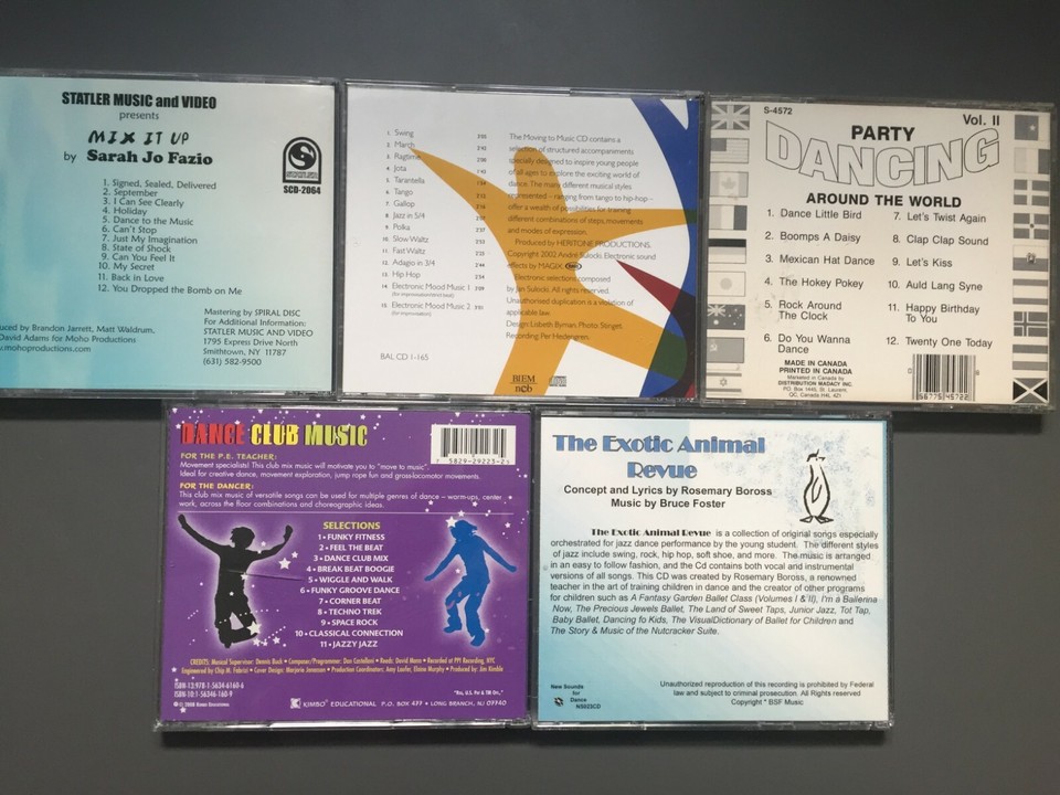 Lot of 5 Children, Kids, Teens Dance Lesson Instructional Music CDs for ...