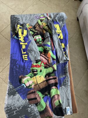 Snuggie for Kids Ninja Turtles Boy's Bath Robe Pockets Blue Soft JH6 | eBay