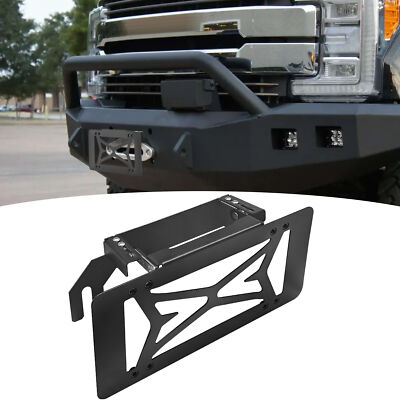 For F250 F350 Flip up Winch License Plate Mount Fits 10" Roller & Hawse ...