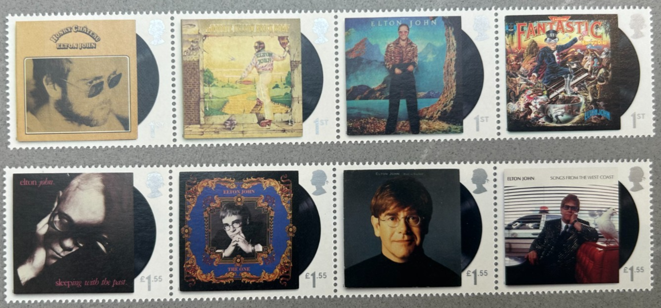 GB 2019 - Elton John Album Covers Set - 2 x 4 stamp strips - SG4253 ...