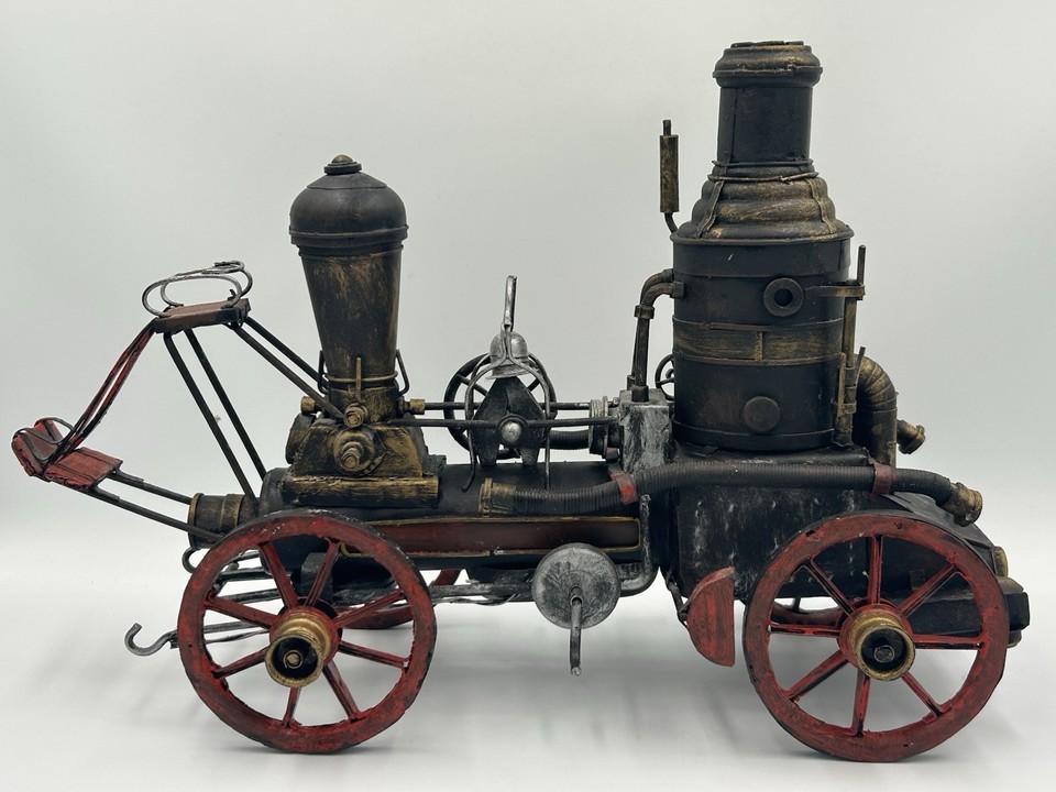 14” Retro Steam Engine Train Model Vintage Metal Figurines Collectable ...