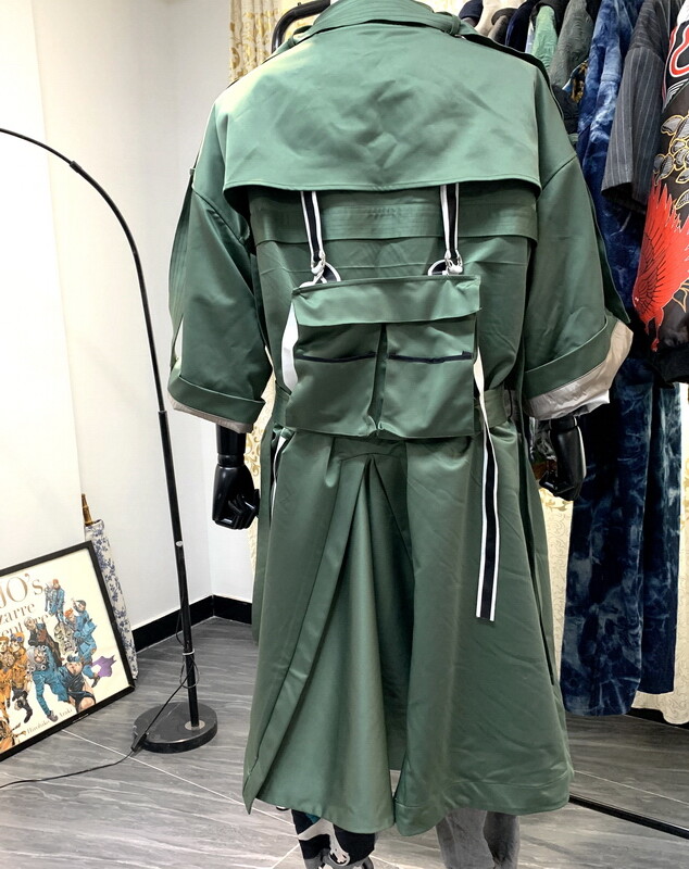 Mens Cyberpunk Overcoat Urban Outdoor Techwear Yama Style Coat Japanese ...