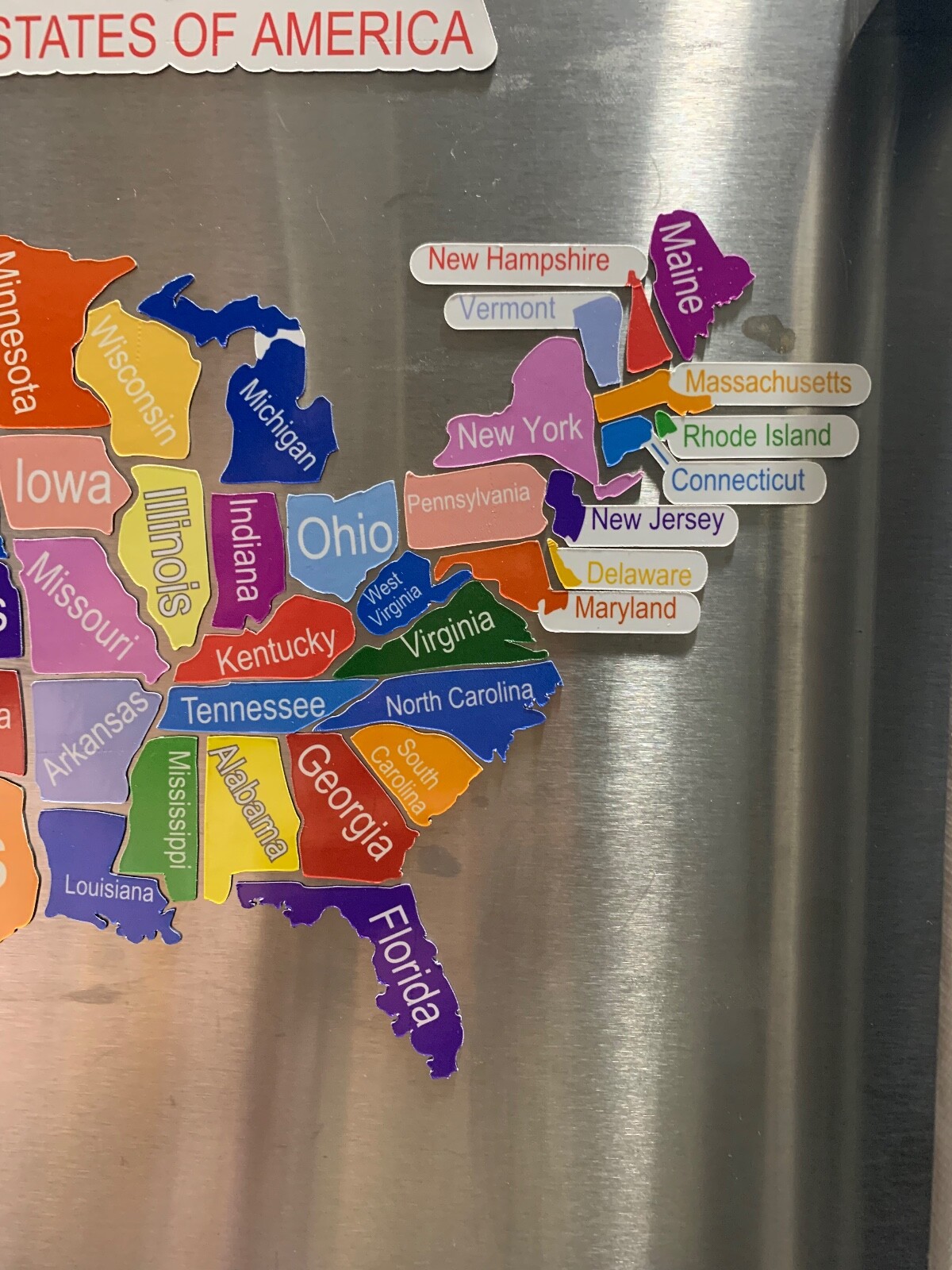 US Map Refrigerator Magnet (All 50 States) | eBay