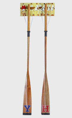 Harvard Yale Varsity Oars 25" Set/2 w/ Wall Mount Rack Eight Racing ...