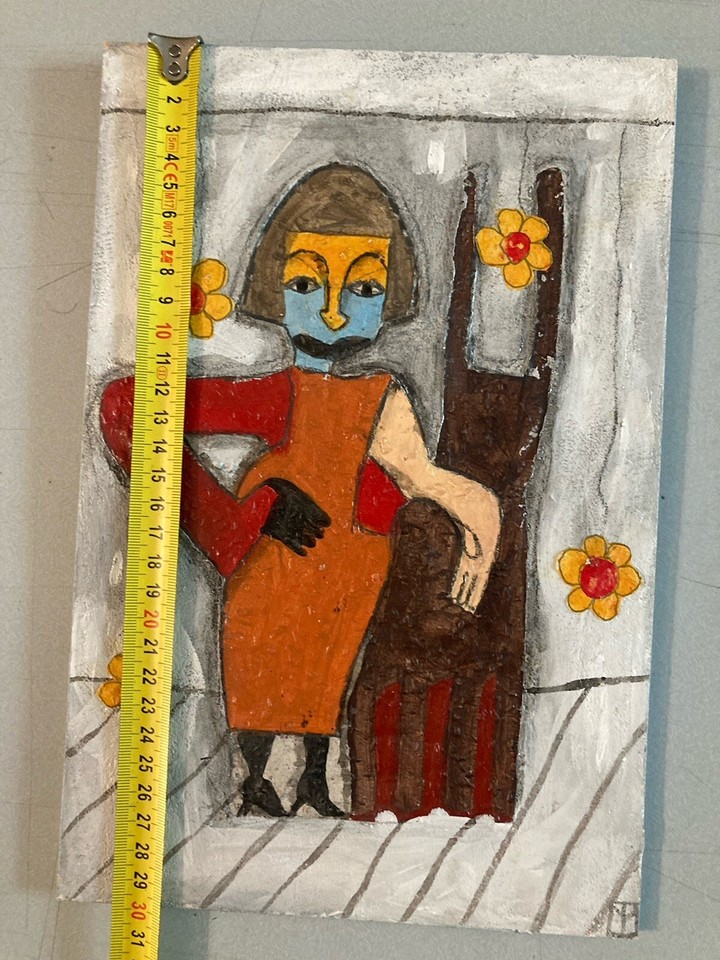Beautiful Wood Panel Painting Art Raw Outsider Nabarus Isabelle Master ...