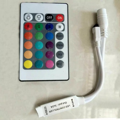 24 KEY MINI IR RECEIVER REMOTE CONTROLLER FOR 4 PIN RGB LED STRIP 5050 ...