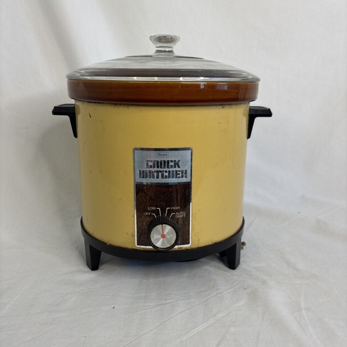 Vintage Sears Crock Watcher Autoshift Slow Cooker 4 quart Mustard Gold ...
