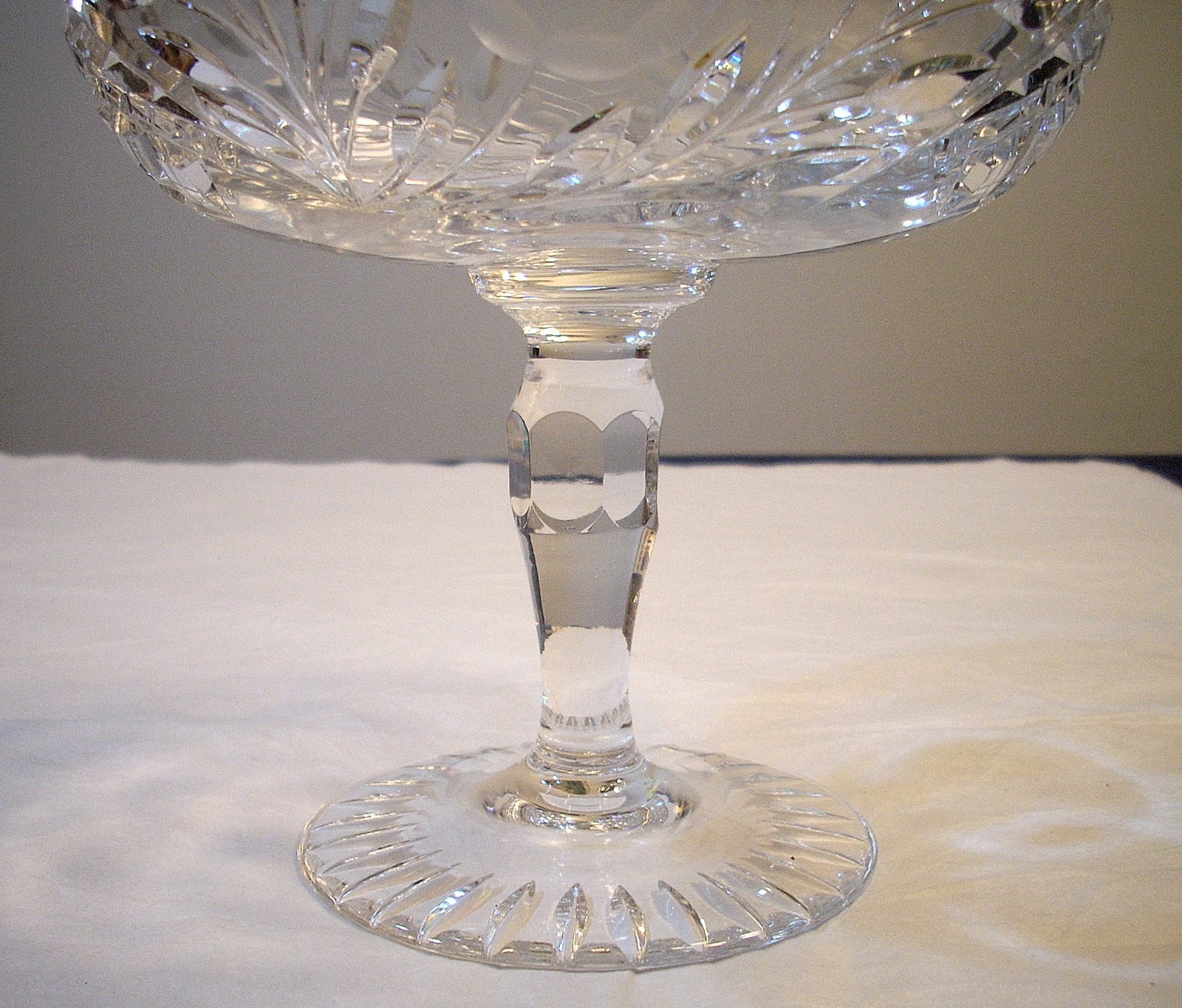 VINTAGE LARGE ROSE CUT CRYSTAL COMPOTE | eBay