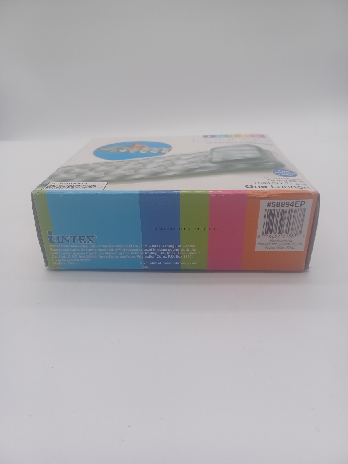 New Intex 18 Pocket Adult Size Inflatable Pool Lounge Sunshine Silver ...