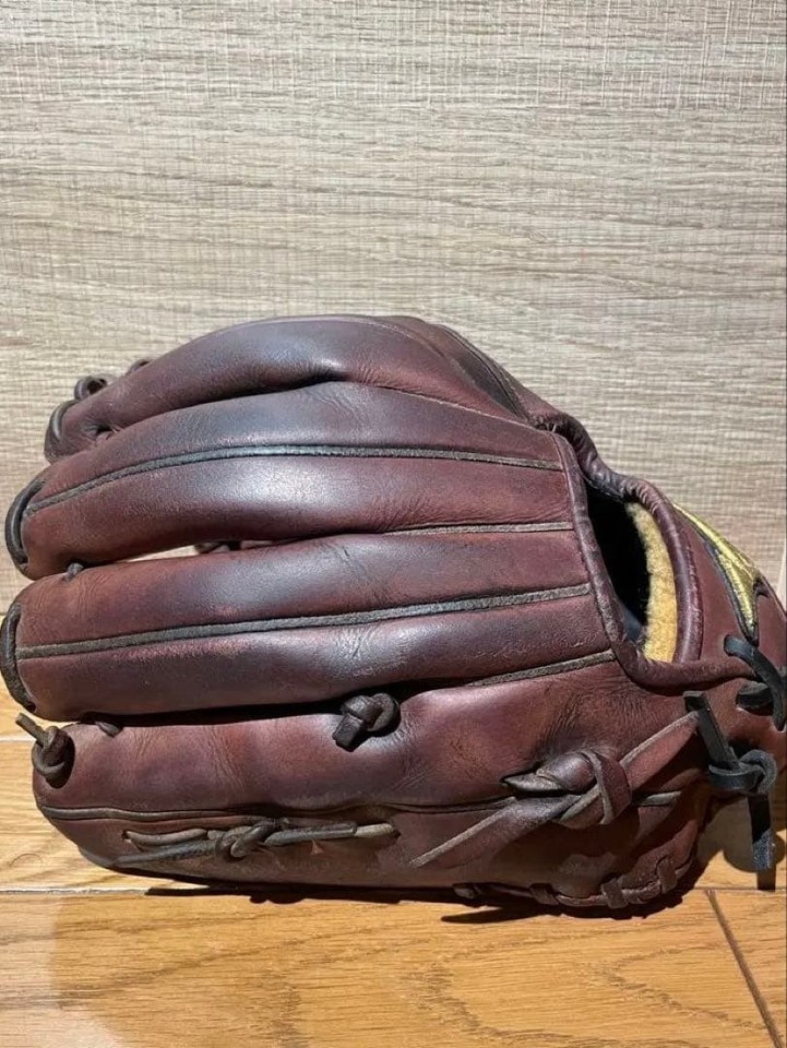 Mizuno Pro Hardball Infield Glove Plum Brown 10.8in, Noose European Kip ...