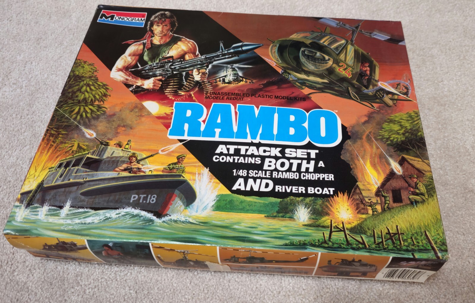 Monogram Rambo Attack Set contains both a 1:48 Scale Rambo Chopper ...