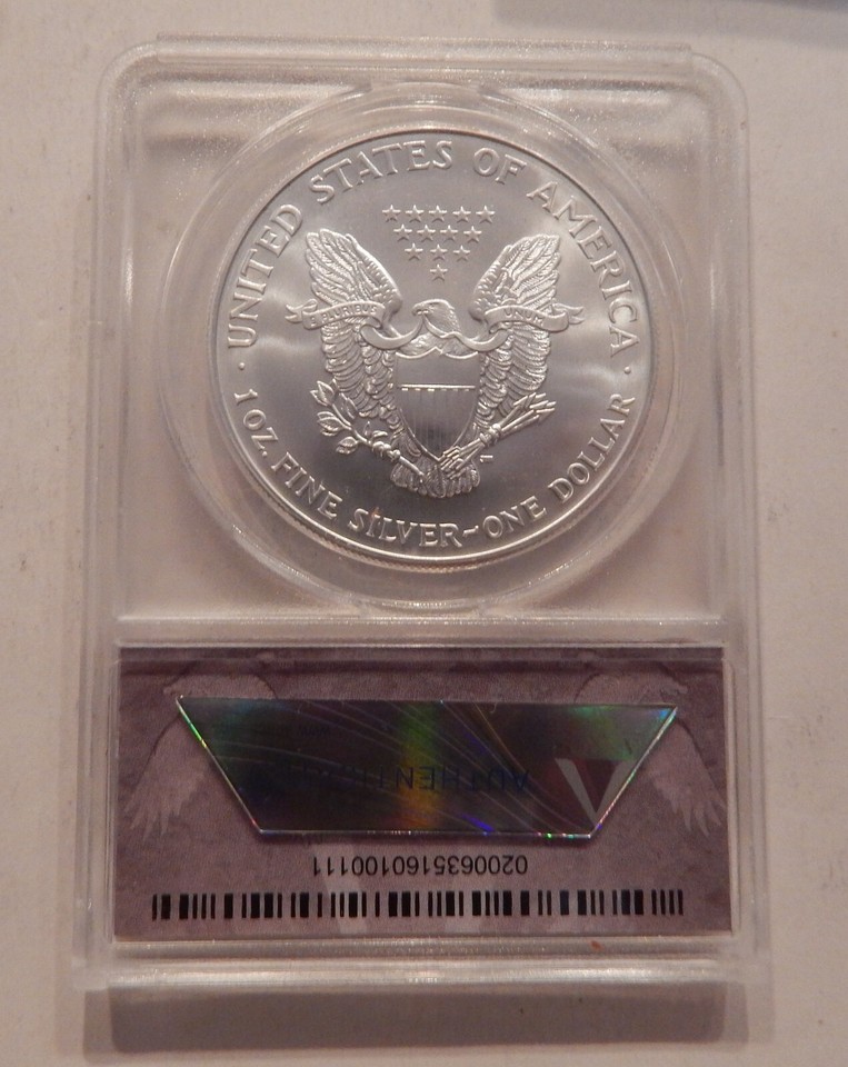 1998 American Silver Eagle ANACS Graded MS70 Coin Midwest Hoard First ...