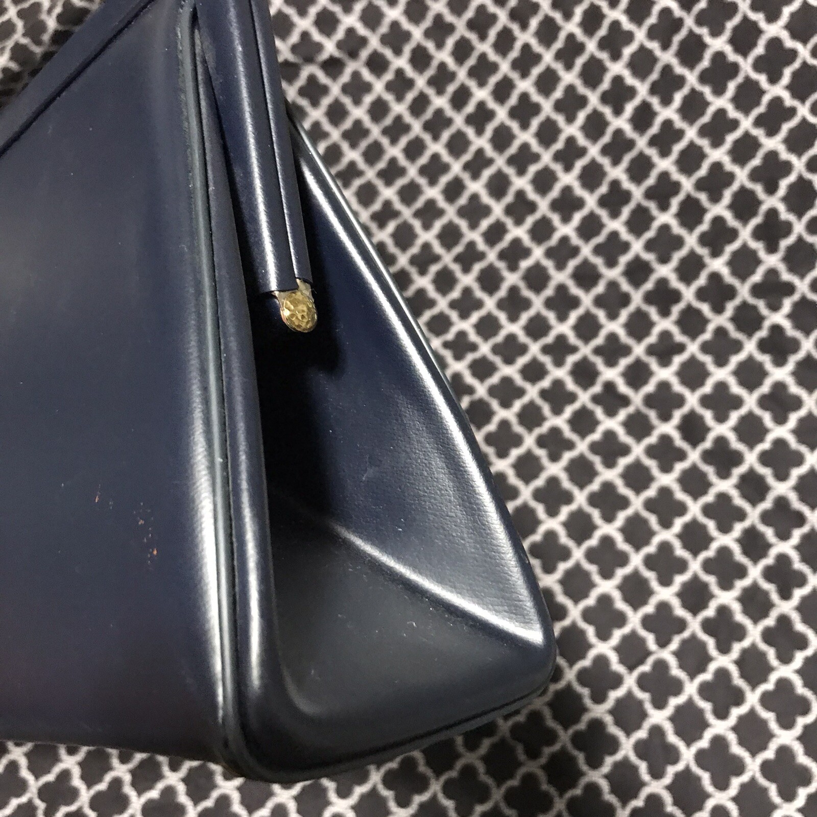 Vintage Verdi Blue Red Structured Purse Handbag Trian… - Gem