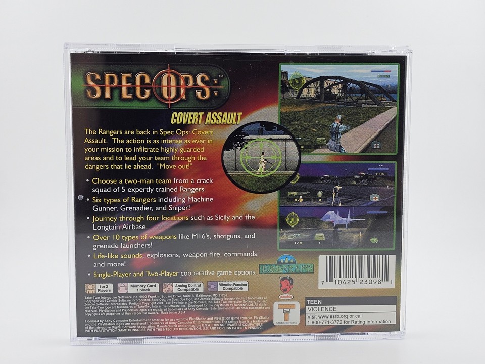 Sony Playstation 1 PS1 Spec Ops Covert Assault CIB Cleaned & Tested ...
