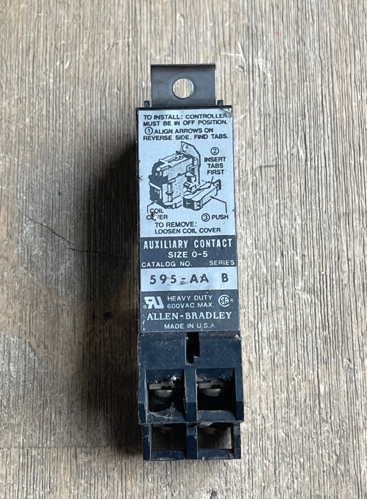 ALLEN BRADLEY 595-AA SERIES B AUXILIARY CONTACT SIZE 0-5 | eBay