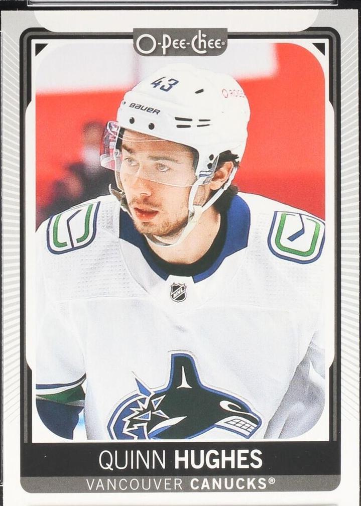2021-22 O-Pee-Chee - Quinn Hughes #421 Close Up Head Shot Image ...