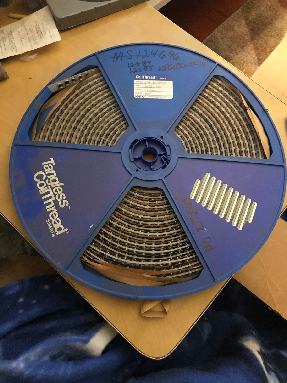 Helicoil 1/4-28 X 1.5D 2TNF-4C-0375SF Tangless CoilThread Qty Apprx 900 ...