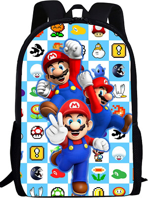 NEW W/TAG MARIO BACKPACK 17" Backpack Lightweight ADJUSTABLE | eBay