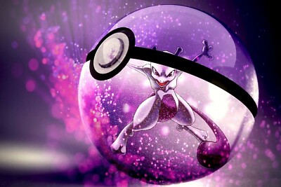 Pokemon Poke ball Mewtwo Poster (24x36 inches) | eBay