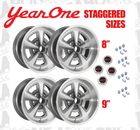 YearOne Pontiac Rally II Staggered Gun Metal Gray Wheel Kit BLK PMD ...